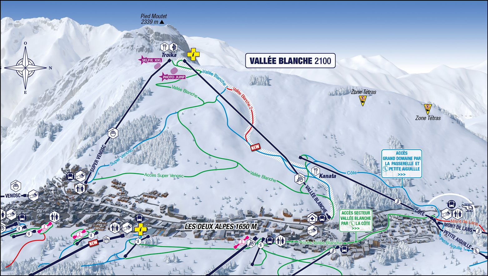 Plan des pistes Les 2 Alpes – Secteurs et pistes de ski